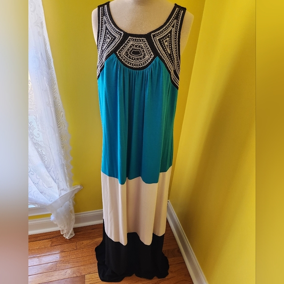 new directions | Dresses | New Directions Color Block Maxi Dress Size ...